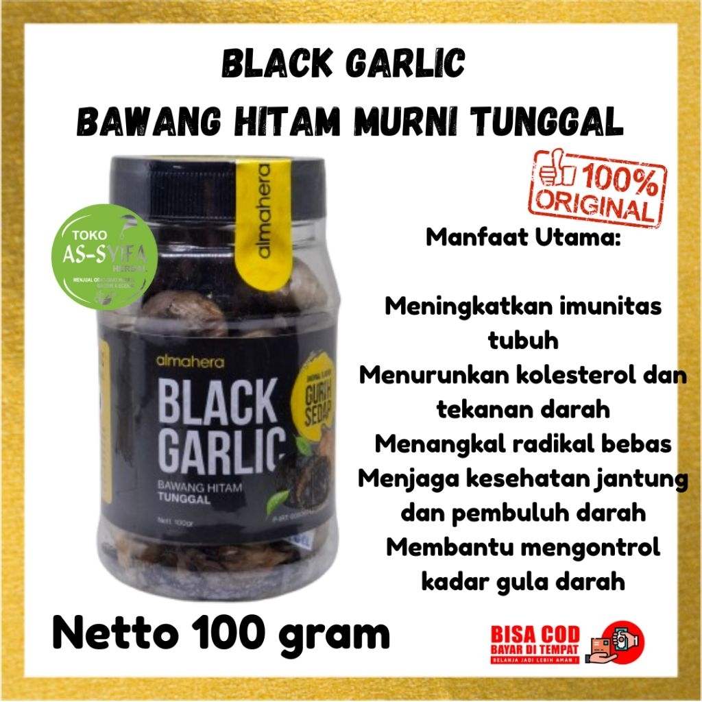Jual Bawang Hitam Tunggal Black Garlic 100 Gram Al Mahera Original | Shopee Indonesia