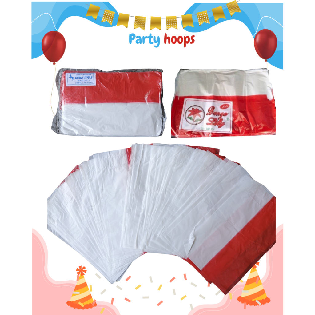 Jual Bendera Plastik Merah Putih bunga Lily Bendera Plastik 1000 Lembar ...