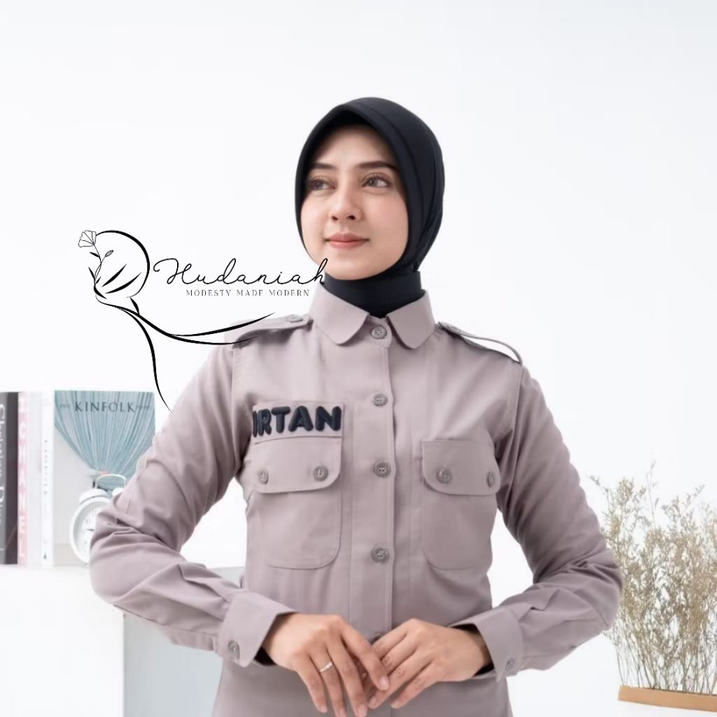 Jual JILBAB DINAS ANTI TEMBEM PREMIUM, KANCING COKLAT POLWAN ...