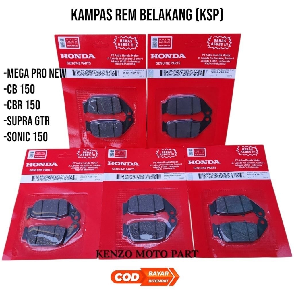 Jual GROSIR! PAKET KAMPAS REM CAKRAM BELAKANG 5PCS KSP HONDA MEGA PRO ...