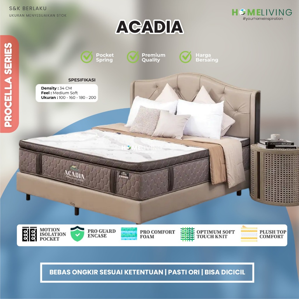 Jual HOMELIVING - SPRINGBED PROCELLA TYPE ACADIA - KASUR PROCELLA ...