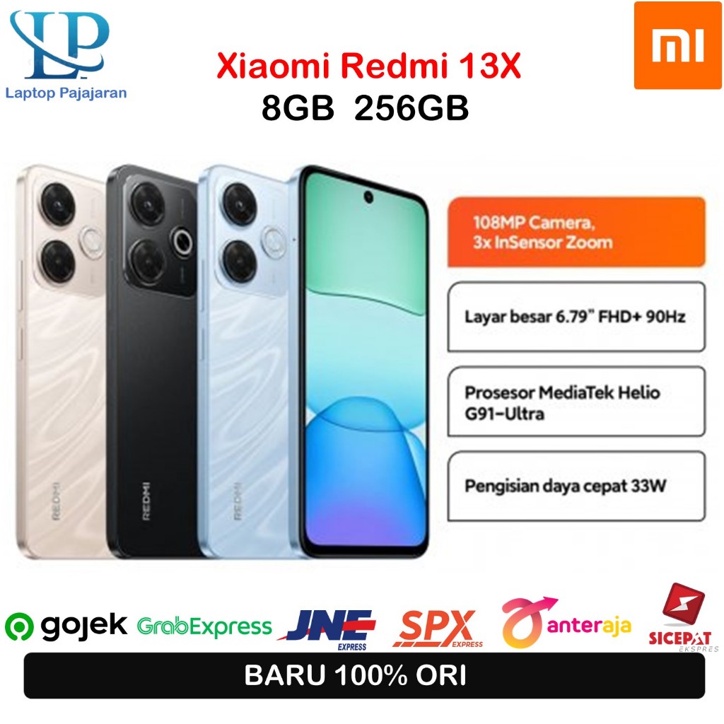 Jual Xiaomi Redmi 13X 8gb | 256GB Black Blue Gold (BOX CHA+CAS ...