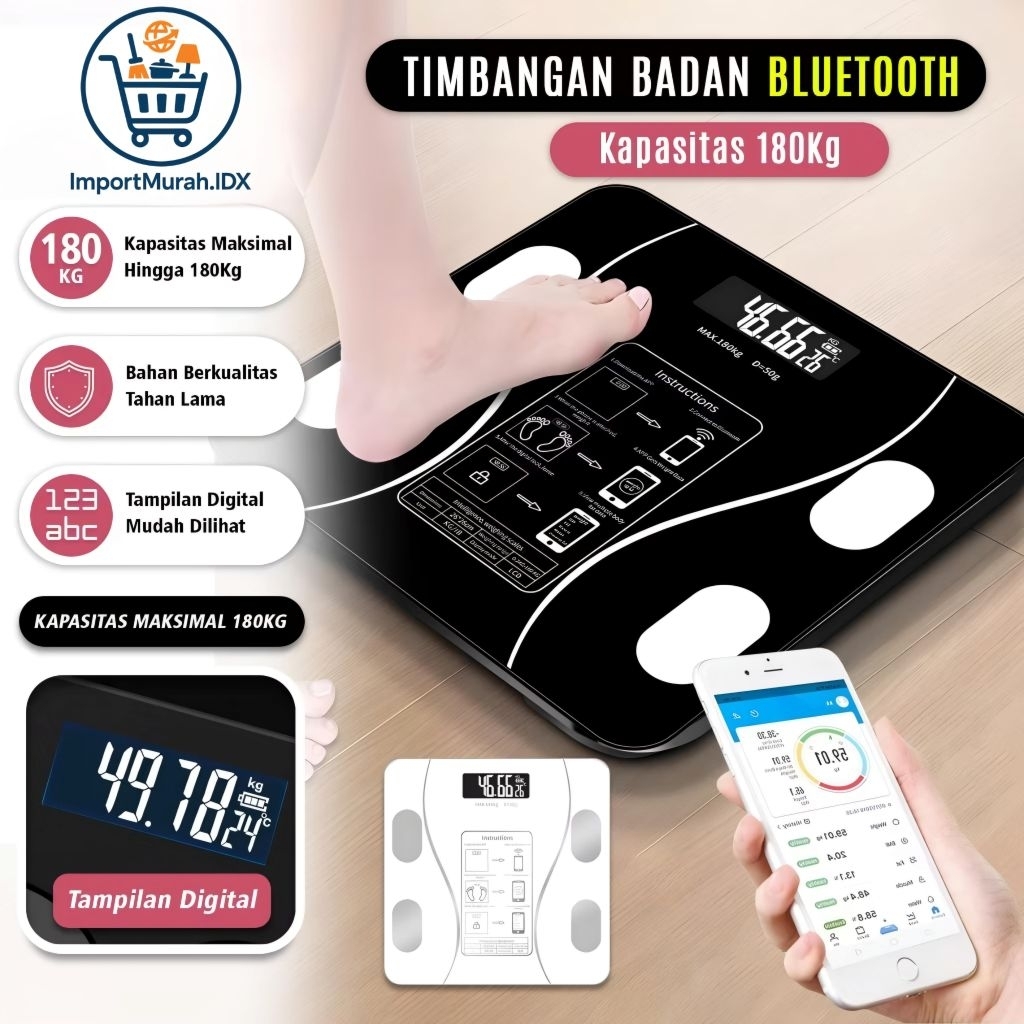 Jual Timbangan badan digital bluetooth max 180 kg Temperature Version ...