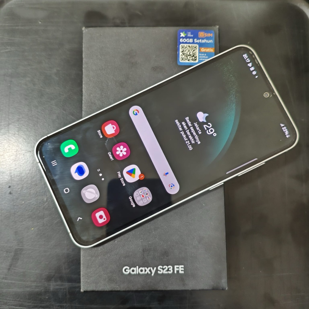 Jual Samsung s23 fe ram 8/128 second fullset original free adaptor ...