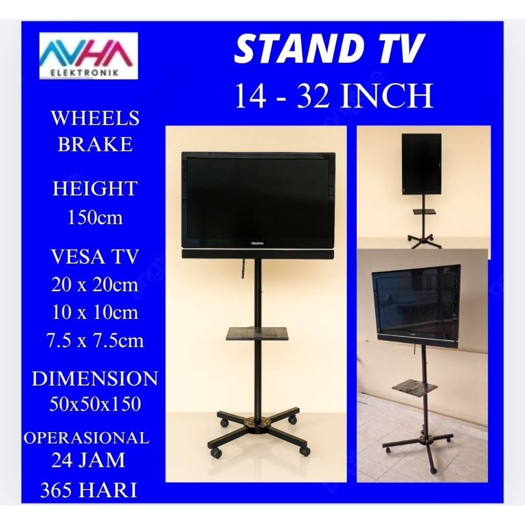 Jual Bracket standing tv, stand tv, bracket stand tv lcd led uhd 14-32 ...