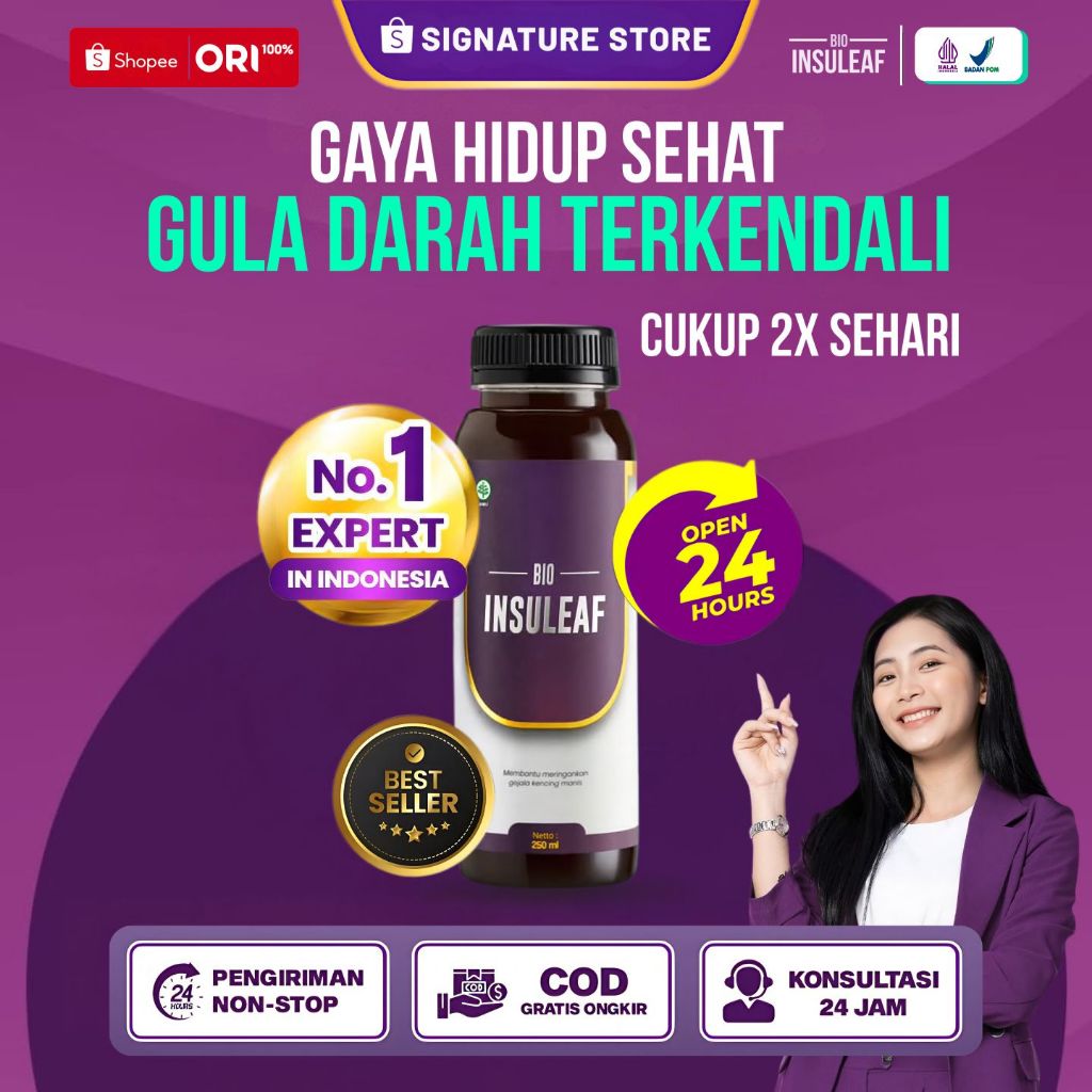 Jual Bio Insuleaf Herbal Diabetes Ori 100% Obat Diabetes Penurun Gula ...