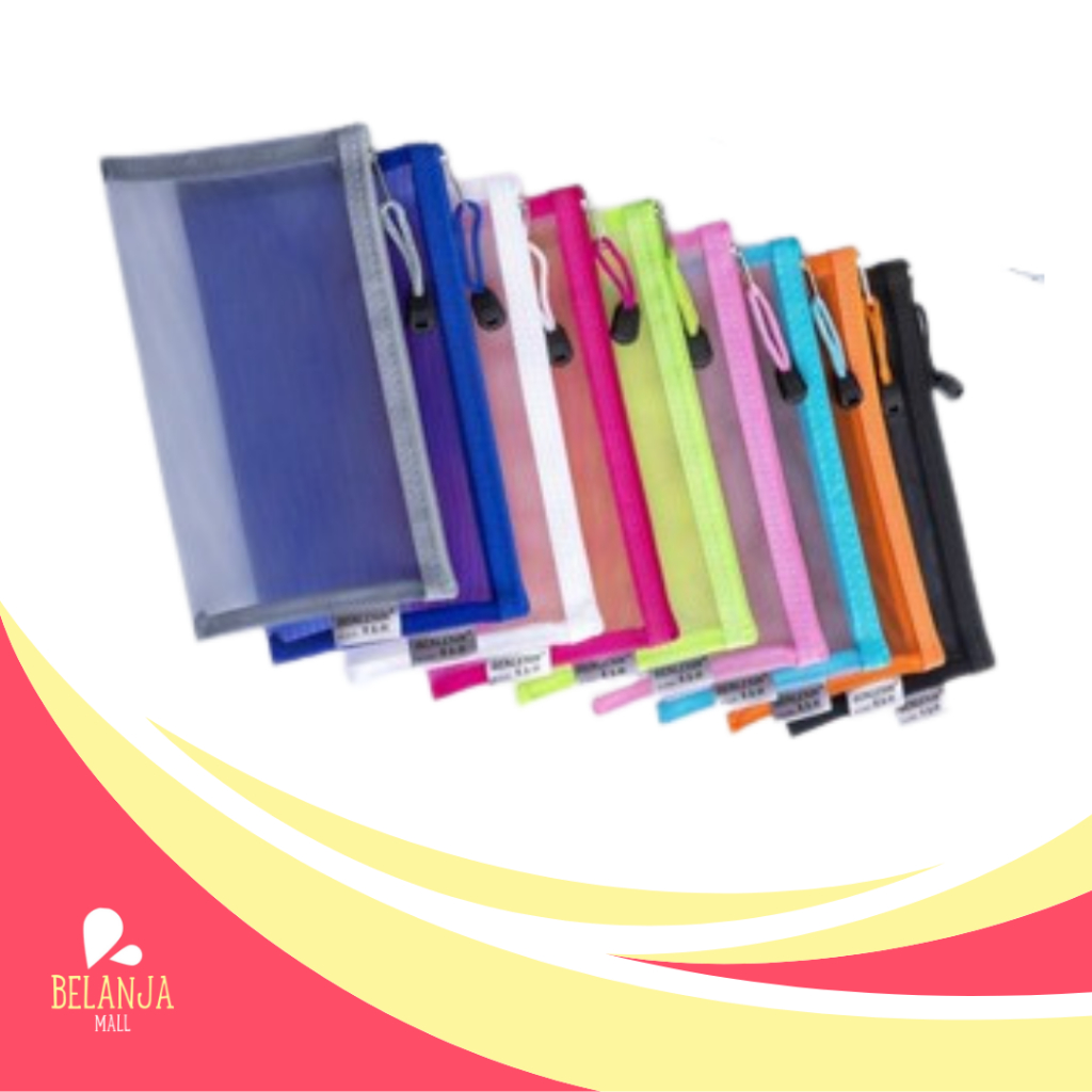 Jual belanjamall KOTAK PENSIL TEMPAT PENSIL JARING TRANSPARAN TEMPAT ...