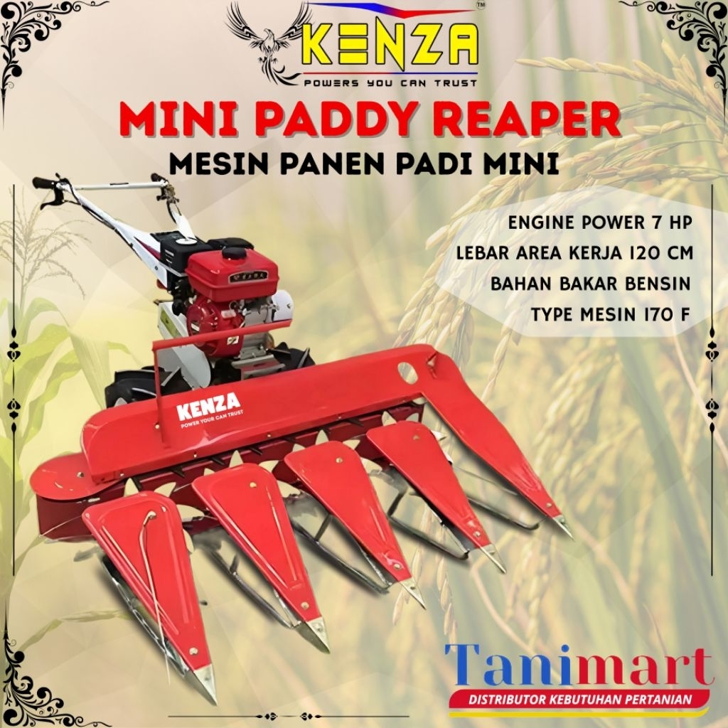 Jual MESIN PEMANEN PADI KENZA / MESIN PANEN PADI MINI / COMBI MESIN ...