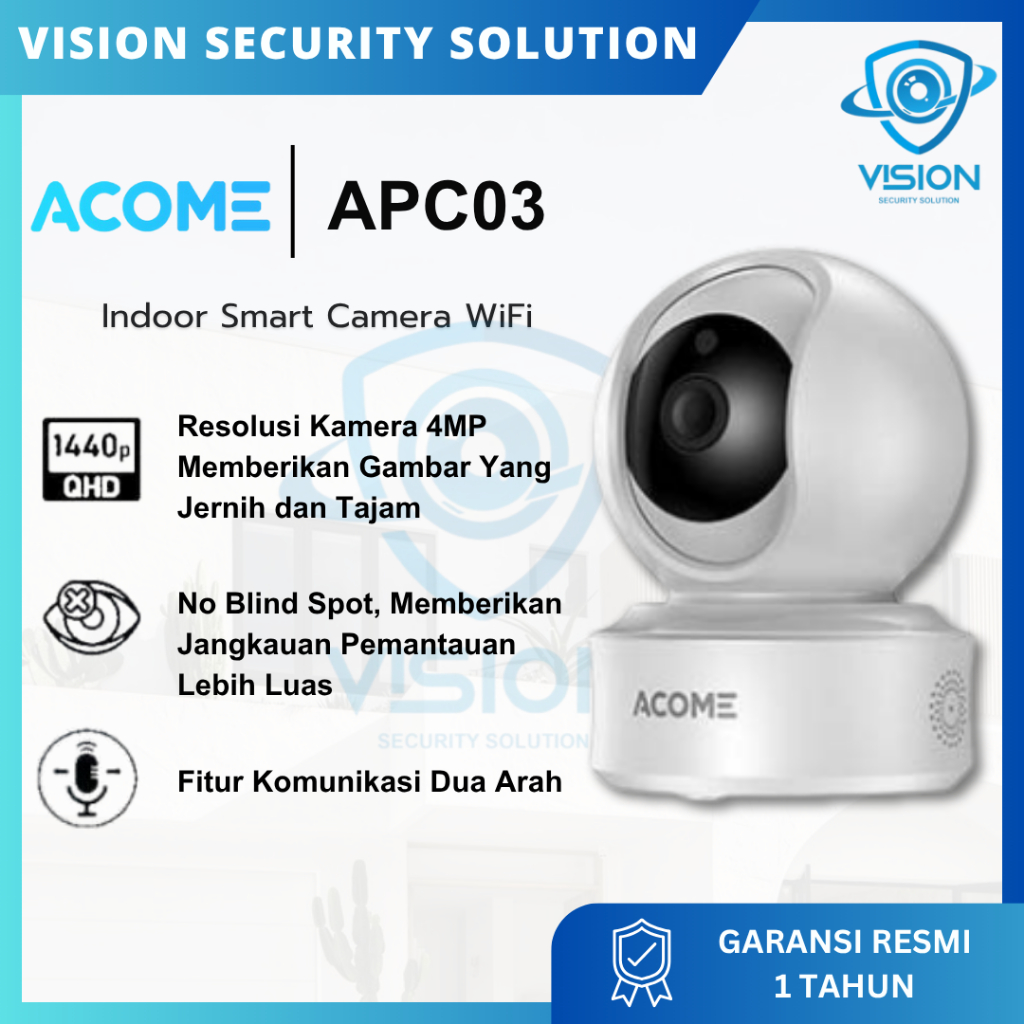 Jual Acome APC03 4MP Smart Camera CCTV Indoor WiFi Camera Two Way Talk ...