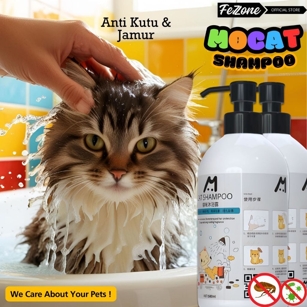 Jual MOCAT Shampoo Kucing 500ml Anti Kutu dan Jamur FEZONE | Shopee ...