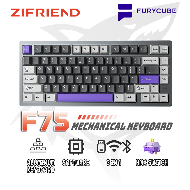 Jual FURYCUBE F75 Aluminium Mechanical Keyboard Wireless RGB Gaming ...