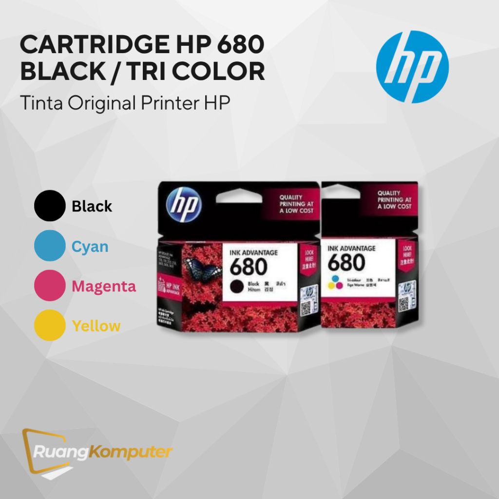 Jual HP 680 CARTRIDGE ORIGINAL TINTA PRINTER REFIL INK ADVANTAGE BLACK ...