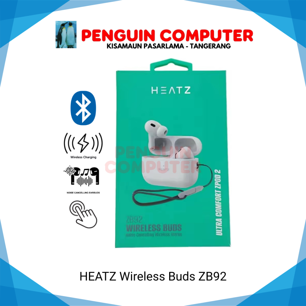 Jual HEATZ Headset Bluetooth ZB92 Wireless Buds dengan Pengisian Daya ...