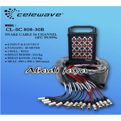 Jual snake cable celewave cl sc 808 30b snake cable 16 channel ofc 99. ...