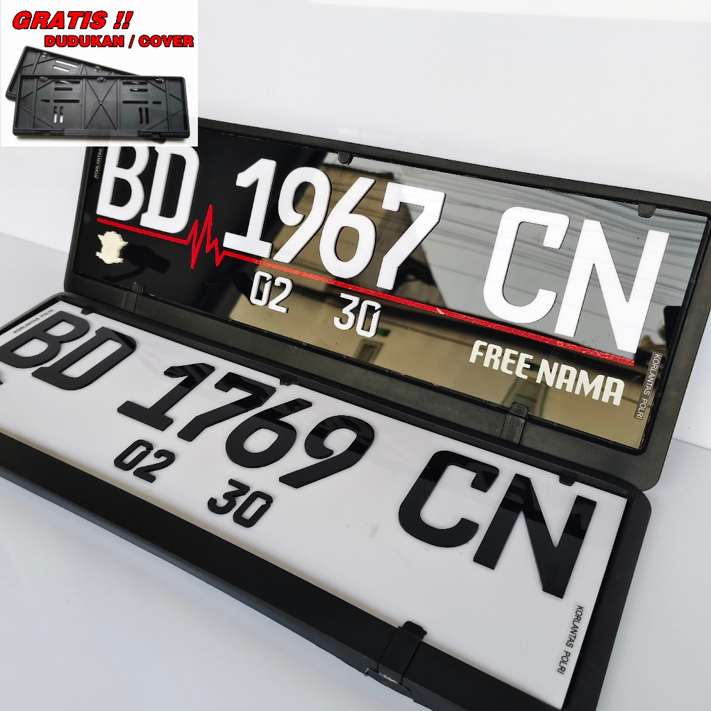 Jual PLAT NOMOR MOBIL FONT BARU TIMBUL MEWAH UKURAN STANDAR SAMSAT PUTIH HITAM CHROME GOLD ...