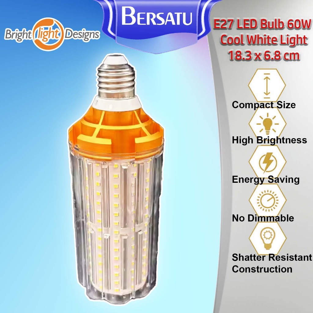 Jual Bohlam LED Corn Light Jagung Bulb E27 Lampu 60W Lampu Slim Candle ...