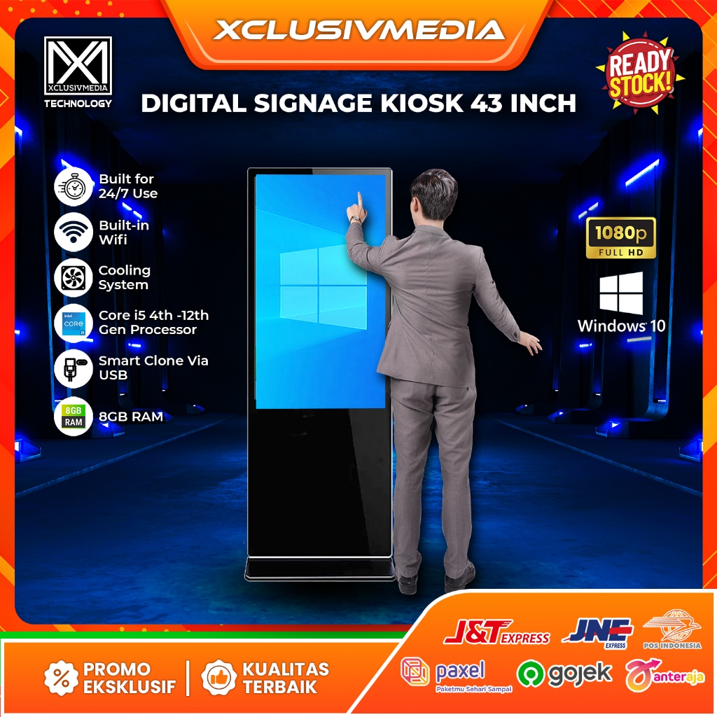 Jual Digital Signage Touchscreen 43 inch - E Kiosk Display khusus Full ...