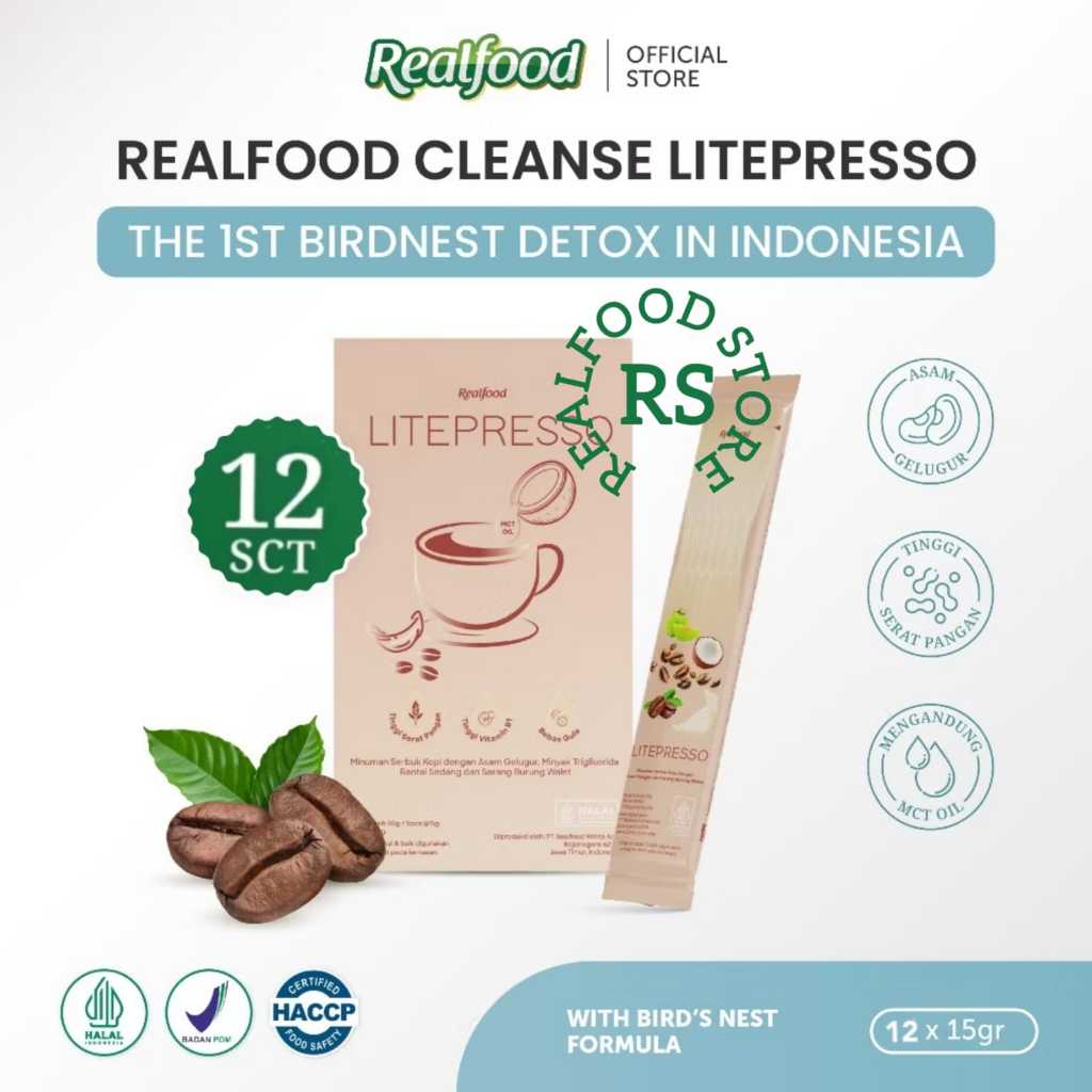 Jual Realfood Cleanse Litepresso MCT Coffee 12 Sct ( Minuman Formulasi ...