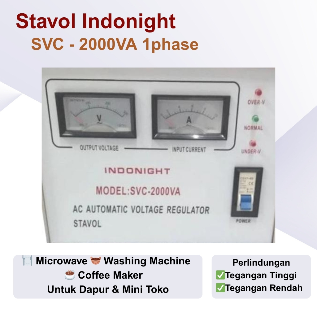 Jual Stabilizer Indonight SVC 2000 Volt 2000 Watt Penstabil Tegangan ...