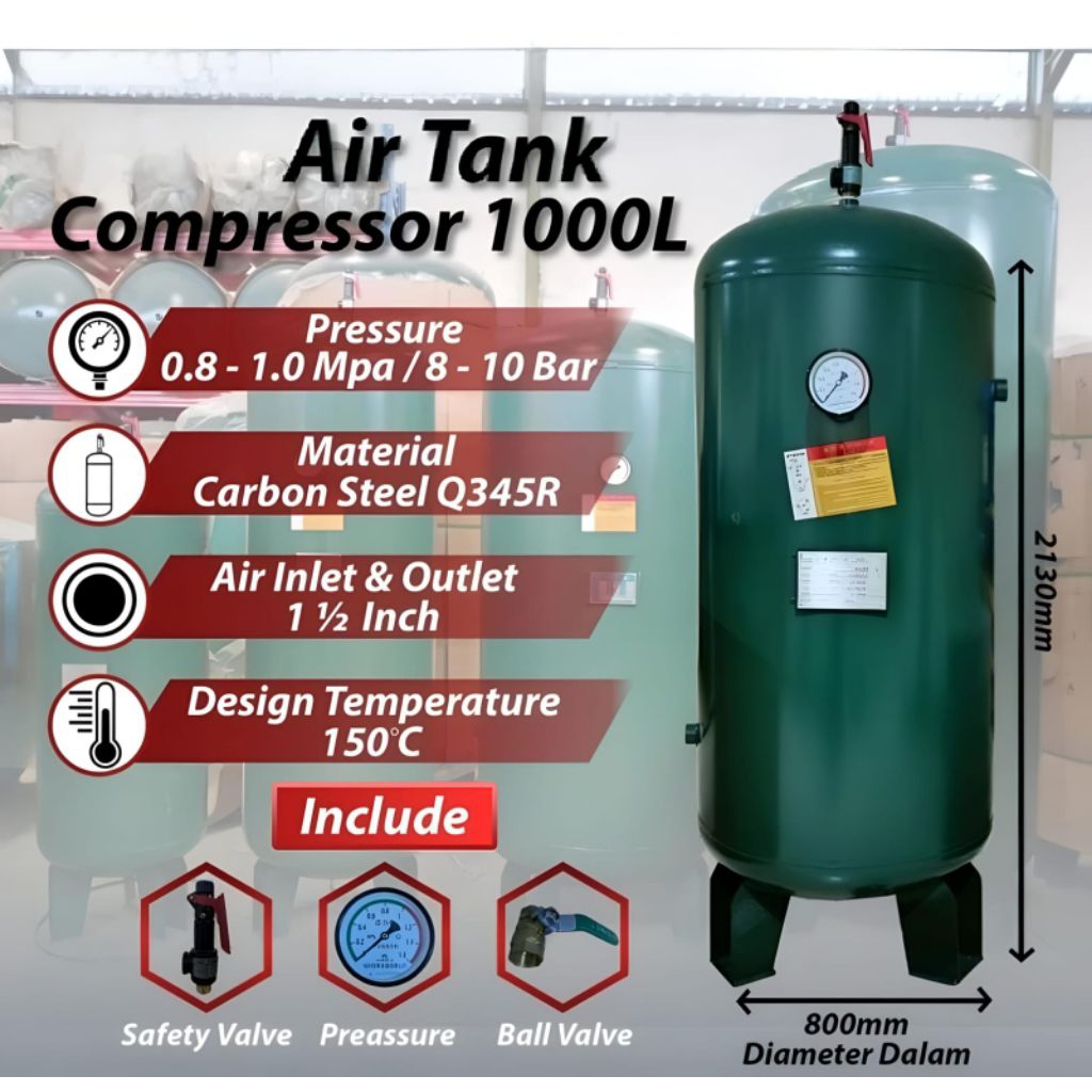 Jual Tangki Udara 1000 liter kompresor Air Tank 1000 liter compressor 8 ...