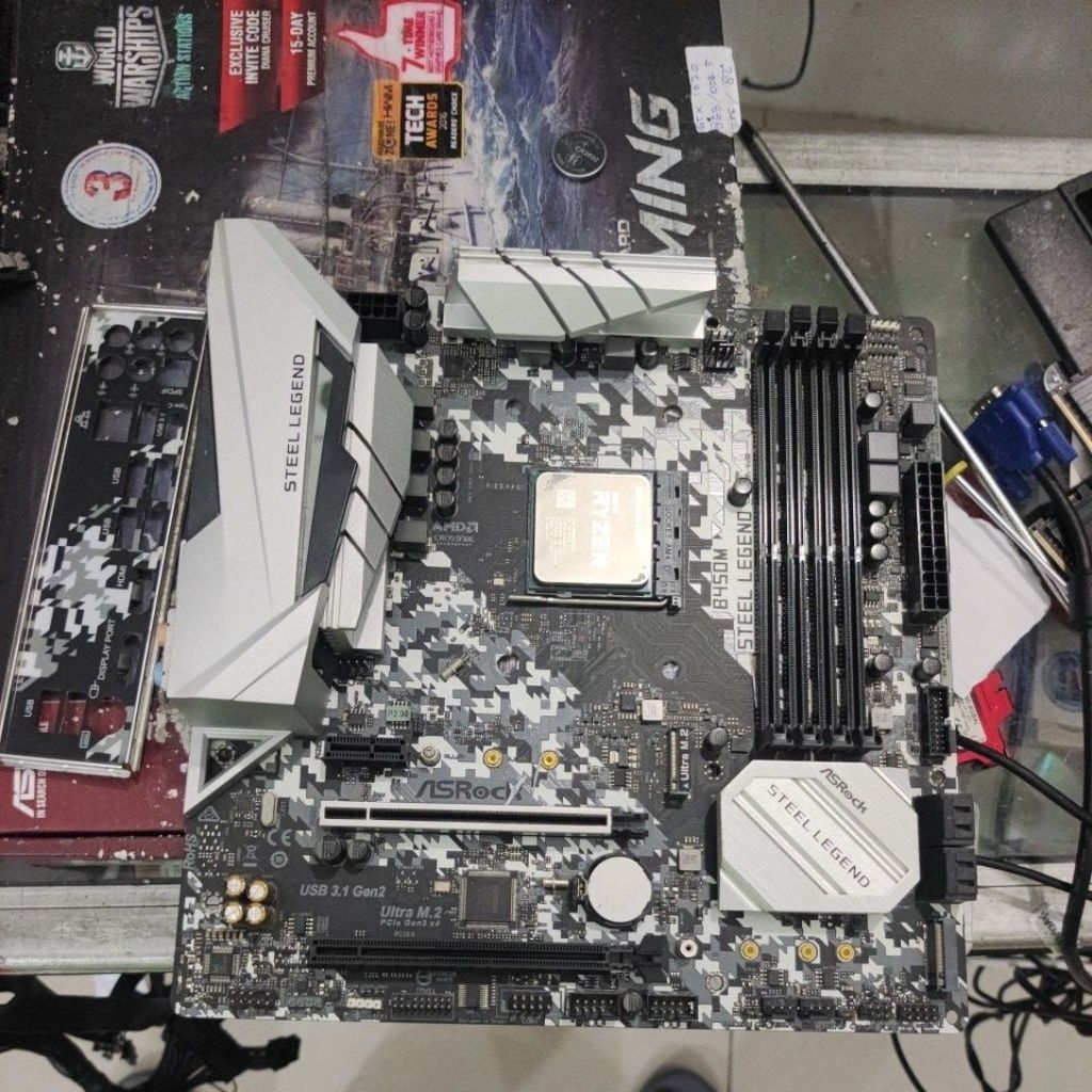 Jual mainboard asrock stell legend b450m ddr4 + procsesor AMD ryzen 3 ...
