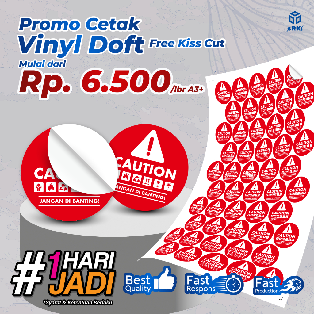 Jual Cetak Stiker Vinyl Doft A3+ Anti Air | Custom Logo Makanan Minuman ...