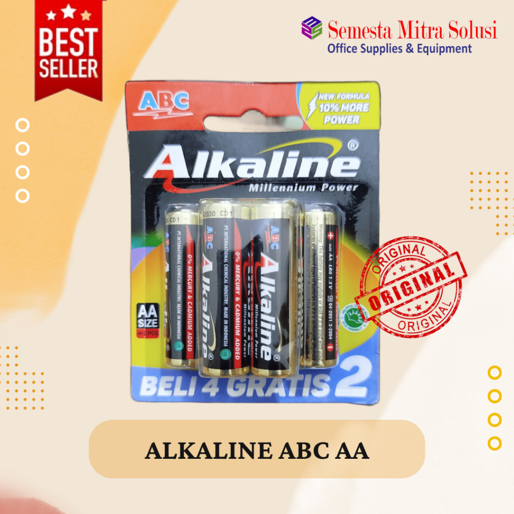 Jual Alkaline ABC AA isi 4+2 / Baterai Jam Isi 6, Alkaline ABC AAA isi ...