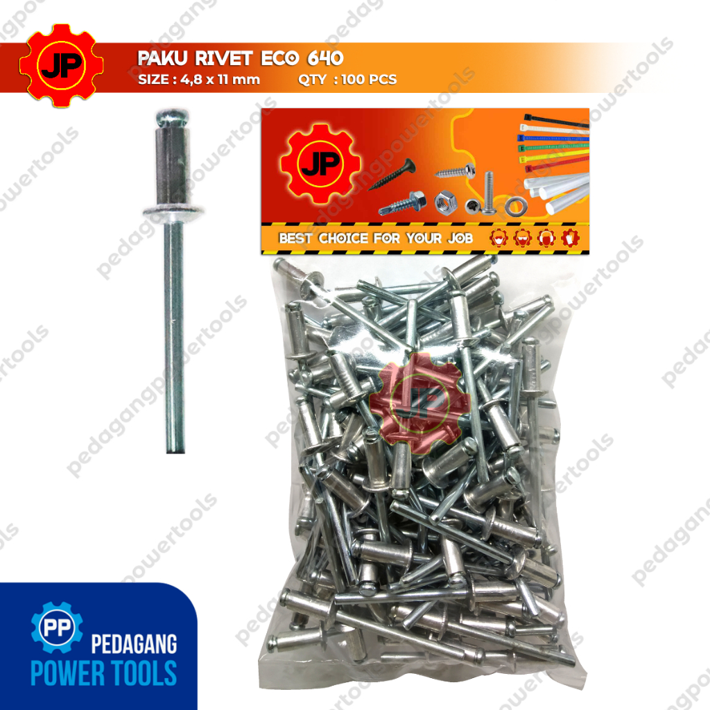 Jual JP 640 PAKU RIVET 4.8 X 11 MM BLIND RIPET RIFET TEMBAK ALUMINIUM ...