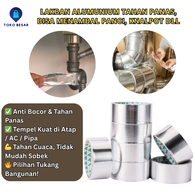 Jual Lakban Aluminium Foil Kuat Tahan Panas & Air • Tape Isolasi AC ...