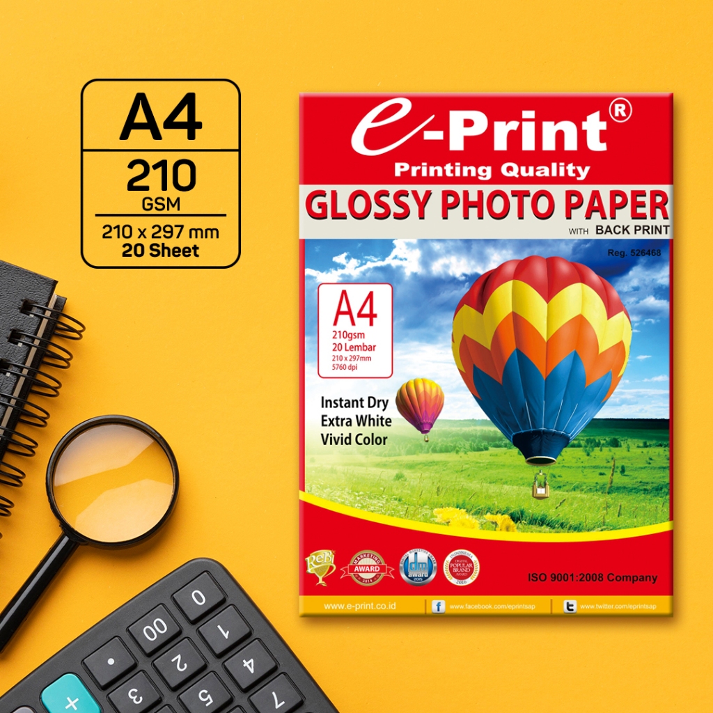 Jual Kertas Foto e-Print Glossy A4 210 gsm (BACK PRINT) | Shopee Indonesia