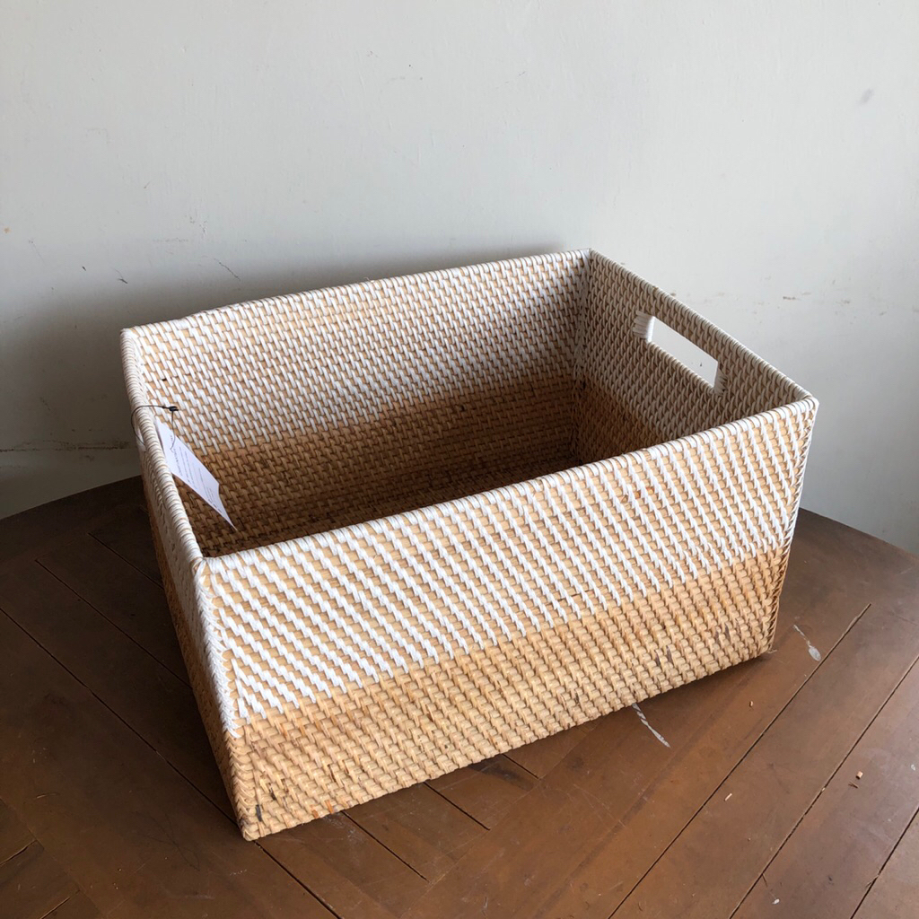 Jual Lombok Authentic | Box Rotan Jumbo Warna Natural Kombinasi Putih ...