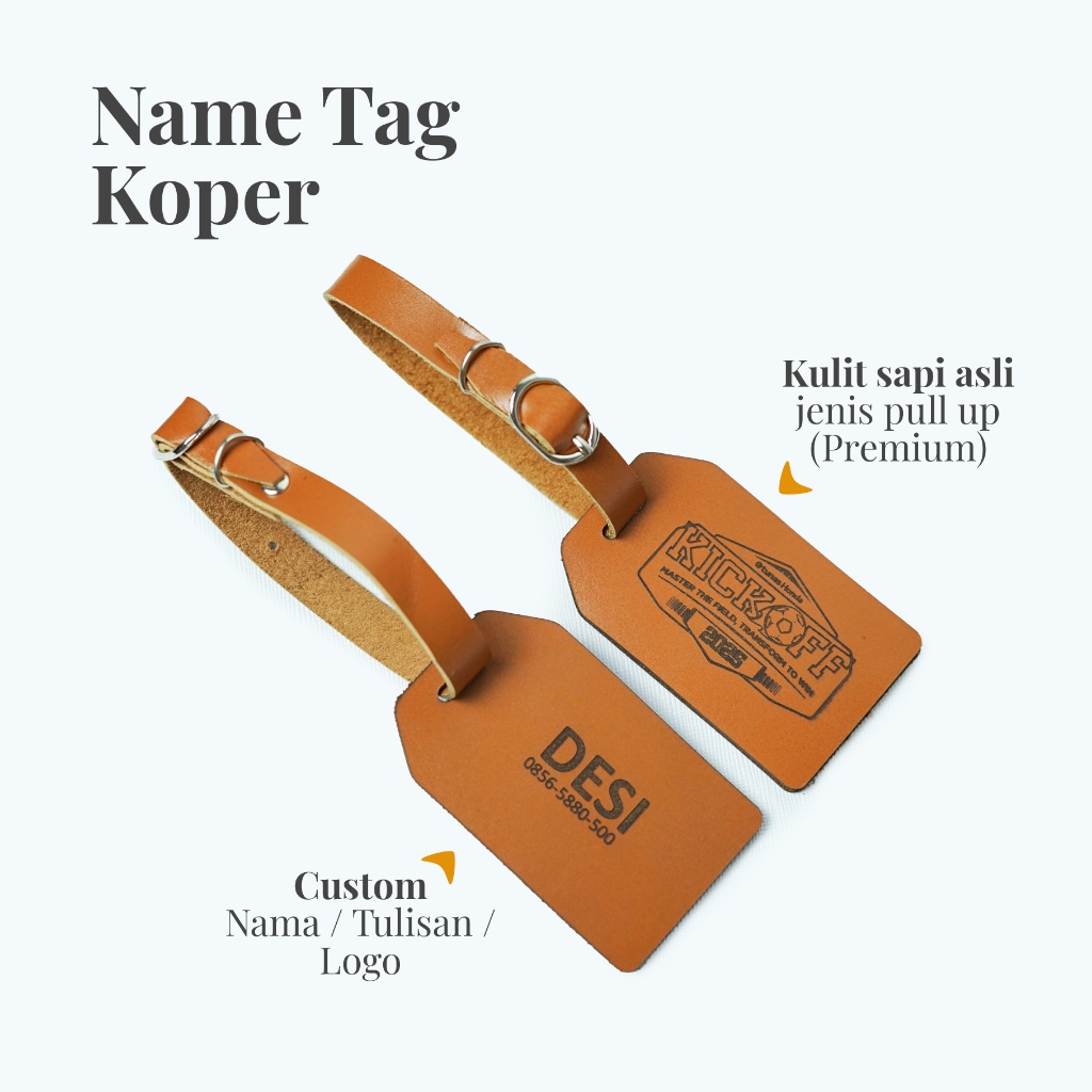 Jual Gantungan Tas Koper Kulit Custom Nama - Nametag Koper Umroh GTK-01 ...