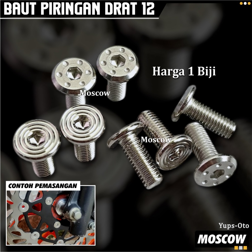 Jual BAUT PROBOLT PIRINGAN STAINLESS HONDA YAMAHA SUZUKI KAWASAKI UNIVERSAL HARGA 1 BIJI DRAT 12 ...