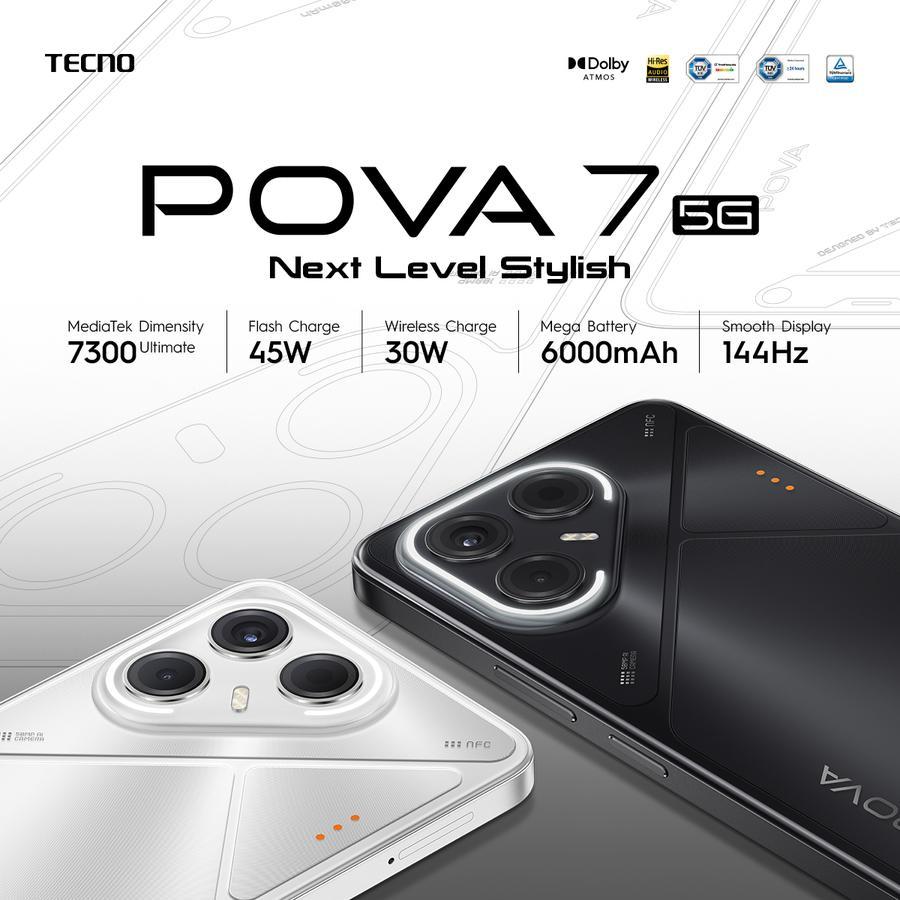 Jual TECNO POVA 7 5G 6000 mAh, Mediatek D7300 Ultimate, 144Hz Smooth ...
