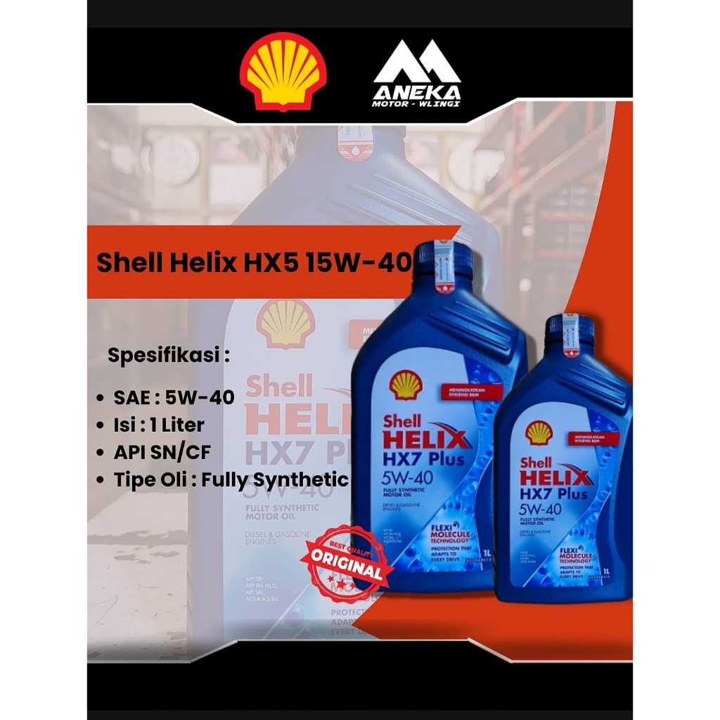 Jual Shell Helix HX7 Plus 5W-40 1L Full Synthetic | Shopee Indonesia