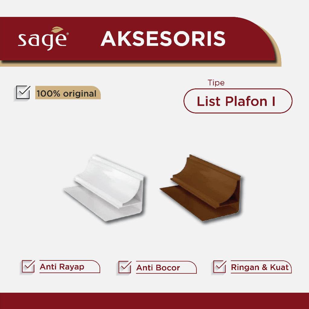 Jual Plafon UPVC Sage / Aksesoris Lis Plafon / Plafon UPVC / Plug ...