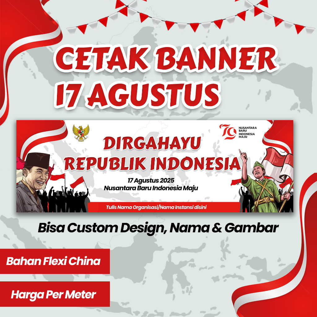Jual Cetak Banner HUT RI, 17 Agustus, Hari Kemerdekaan Indonesia (Free ...