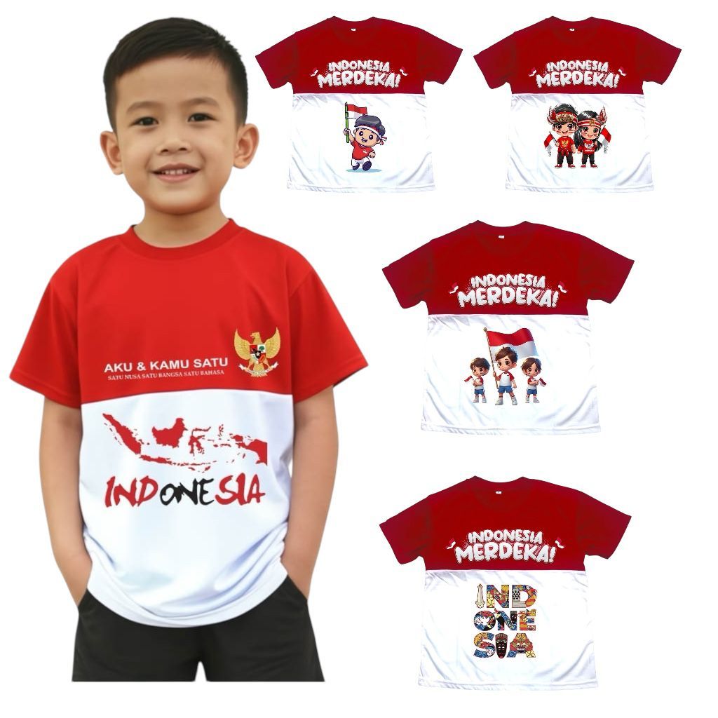 Jual Kaos Anak Merah Putih Special 17 Agustus / Atasan Anak Merah Putih ...