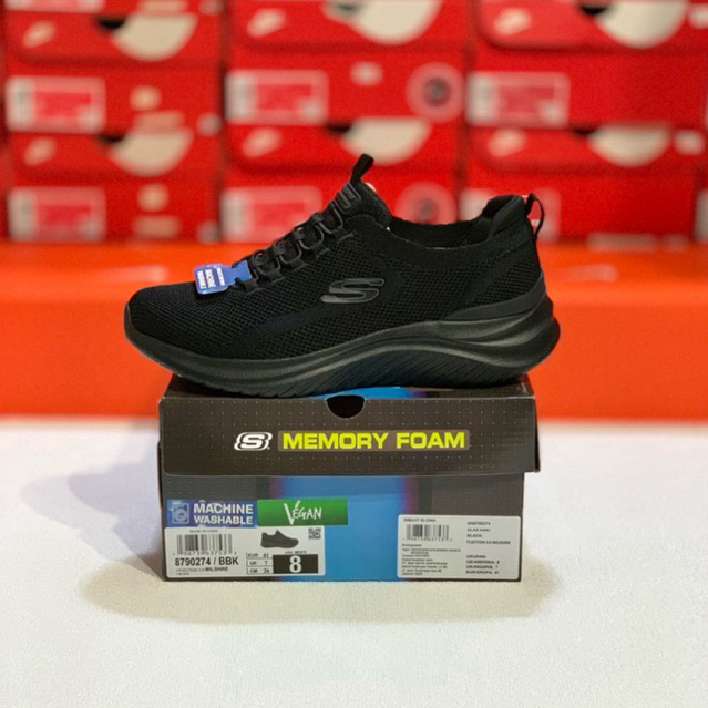Jual SEPATU FULL HITAM SKECHERS FLECTION 3.0 SLIP ON TALI VARIASI ...