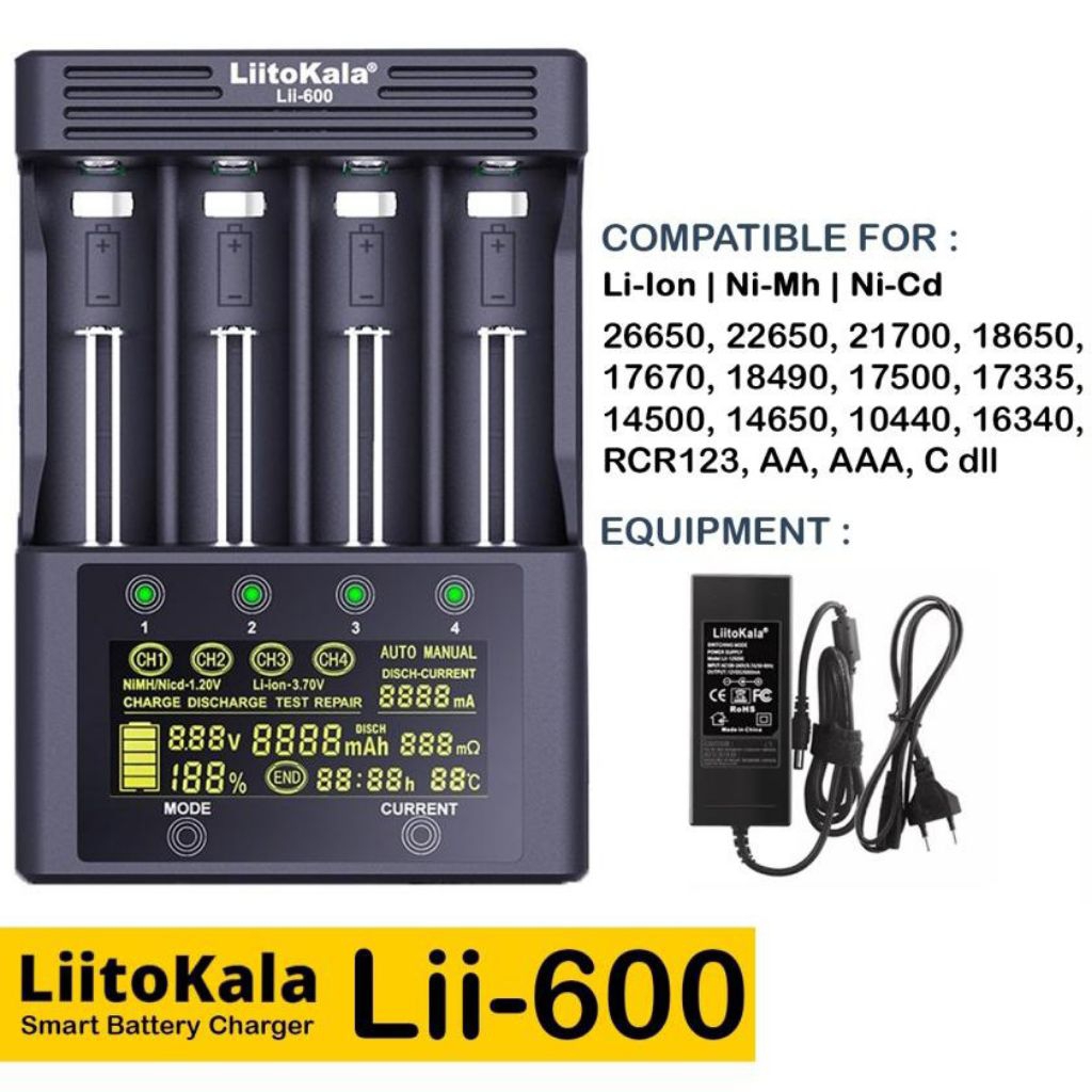 Jual Liitokala Lii-600 Smart Charger Baterai | Shopee Indonesia