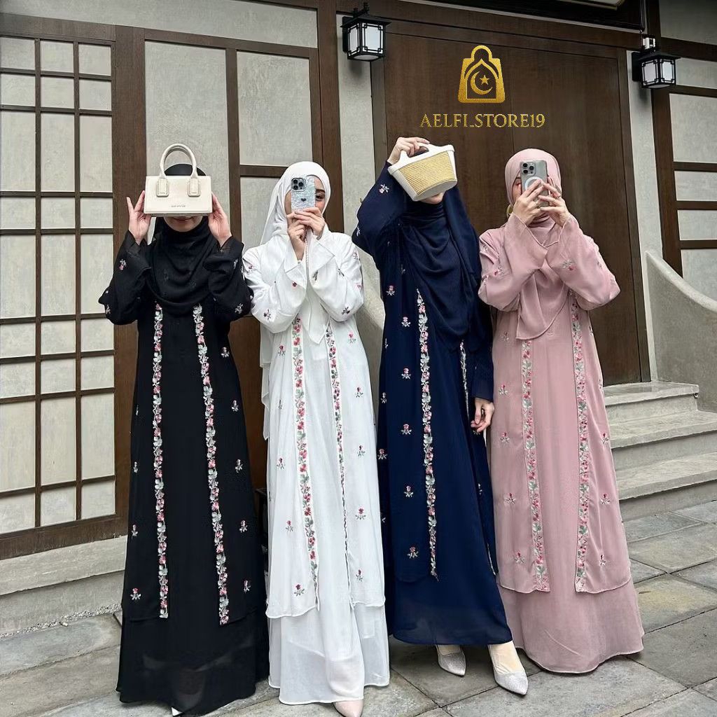 Jual SAFWA ABAYA OOTD AS19 DRESS KEKINIAN MATT PREMIUM GAMIS OUTHER ...