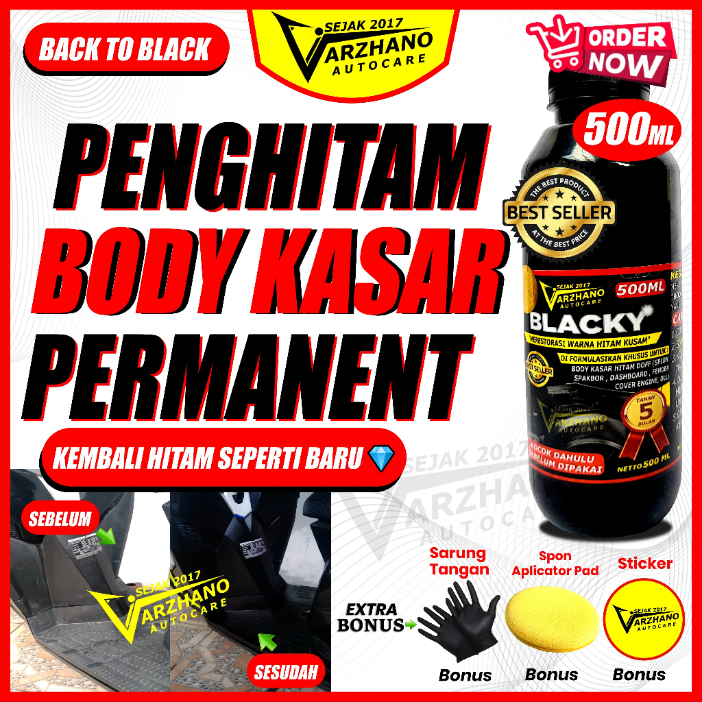 Jual BLACK MAGIC 500 ML Penghitam Body Motor Permanent Body Kasar ...