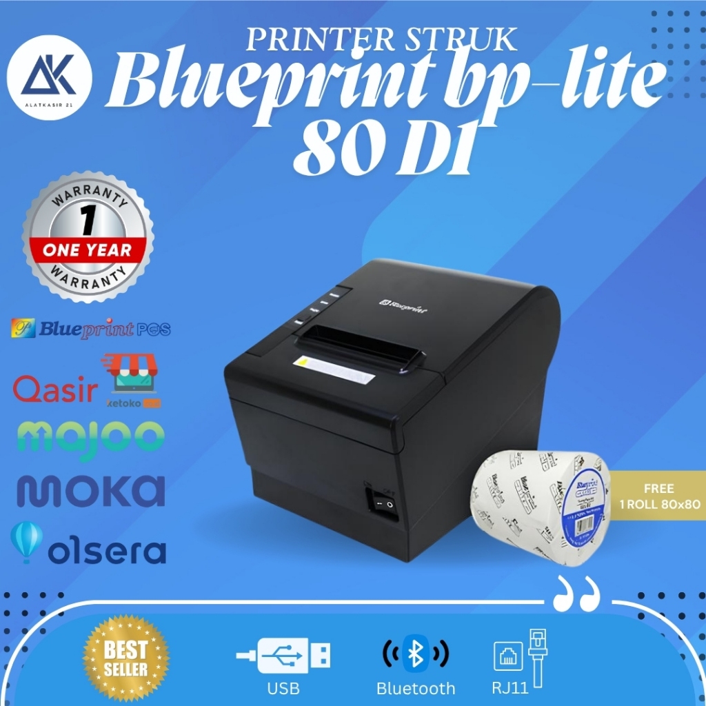 Jual PRINTER STRUK THERMAL BLUEPRINT LITE 80 D1 USB + BLUETOOTH ...