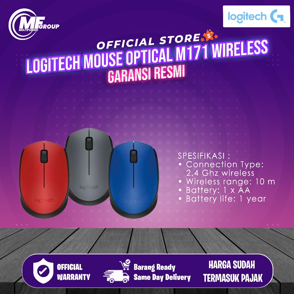 Jual Logitech Mouse Optical M171 Wireless - Garansi Resmi | Shopee ...