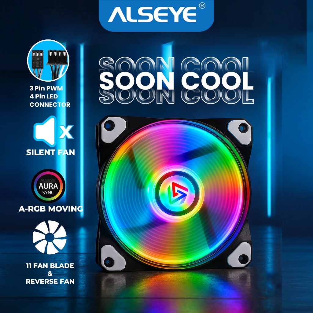 Jual Alseye Fan Casing Computer CPU Case Sooncool 12cm RGB | Shopee ...