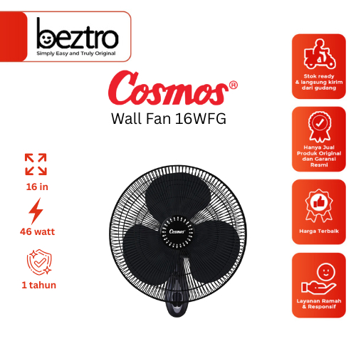 Jual Cosmos Wall Fan 16 WFG Kipas Angin Dinding Warna Hitam 16 inch ...
