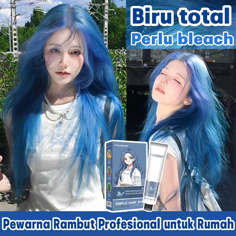 Jual [Tahan Lama]FEKAGNAS Cat Rambut Biru total,Perlu bleach,tidak ...