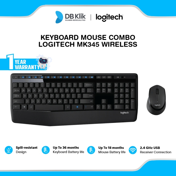Jual Logitech MK345 Keyboard Mouse Wireless Combo | Shopee Indonesia