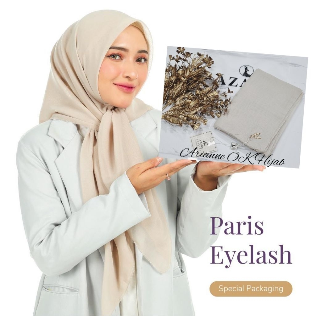 Jual PARIS PREMIUM COTTON TEPI EYELASH AZARA SERI WARNA HIJAB SEGI ...