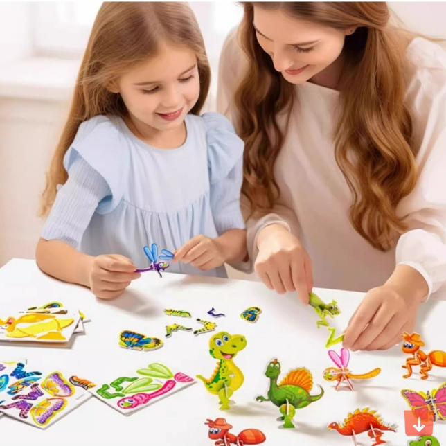 Jual 25 Pcs Mini Puzzle 3D Mainan Edukasi Kreatif Anak Bongkar Pasang ...